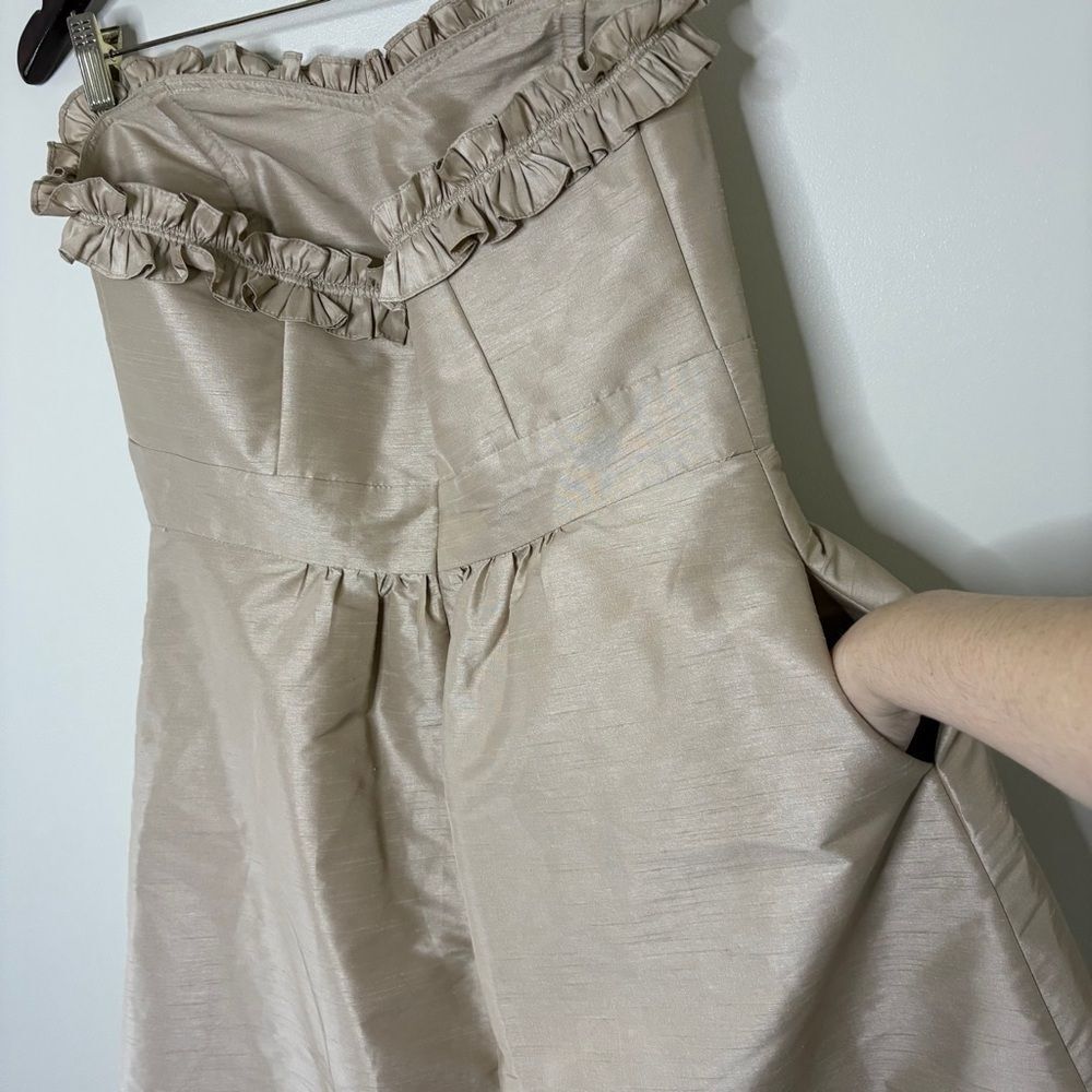 Lulakate | Dresses | Lulakate Tan Strapless Dress Wedding Preppy ...